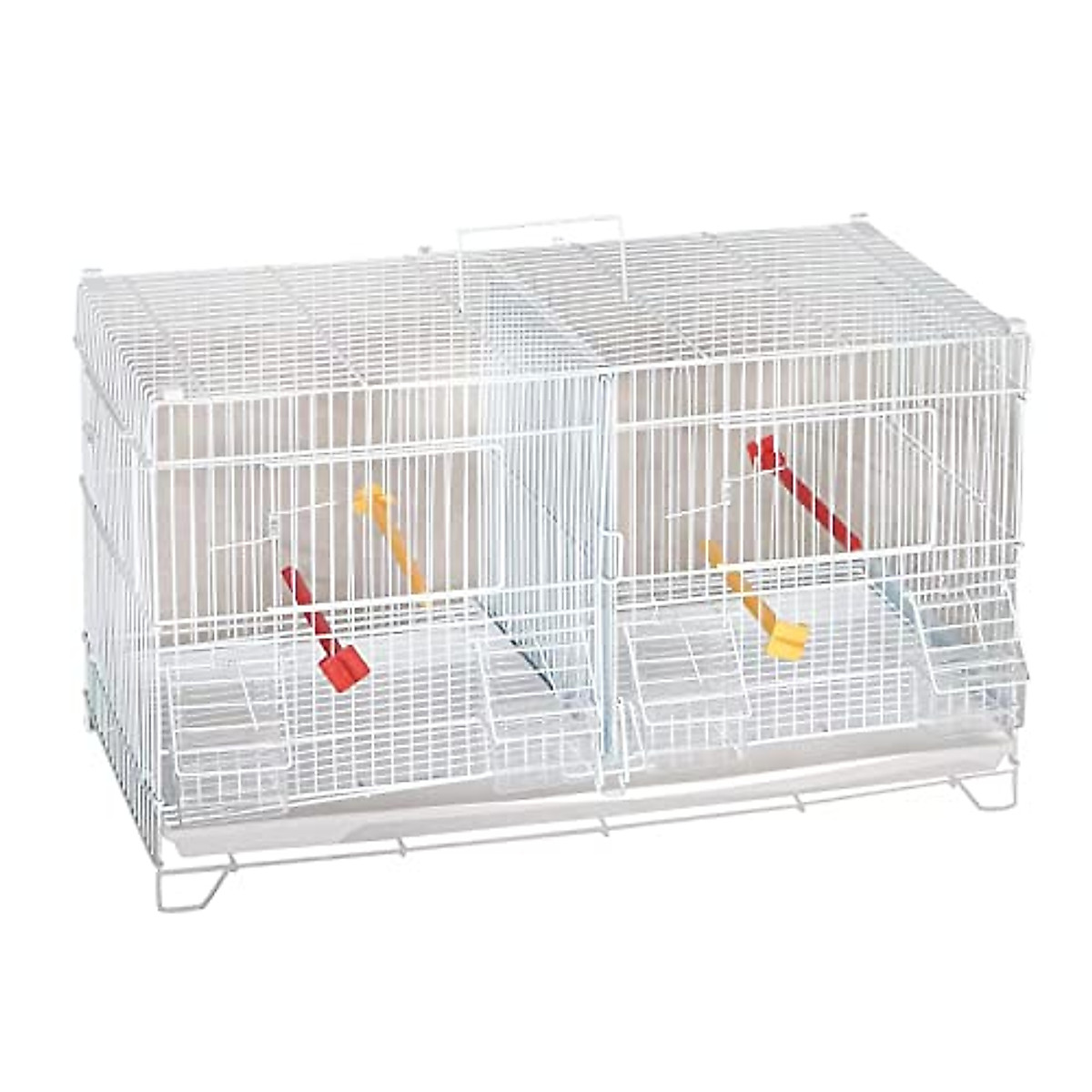 Seny Set of 4 Stackable Breeding Bird Cage for Canary Finch Small Birds (White)