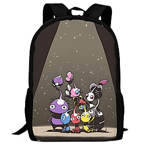 RACEK Lightweight Laptop Backpack Pik-min Rucksack 3D Printed Anime Travel Casual Adjustable Straps Daypack For Men Women