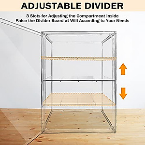 Montex Large Bread Box for Kitchen Countertop, 3 Layers Adjustable Food Safe Clear Bread Storage for Bread, Bagel, Muffins