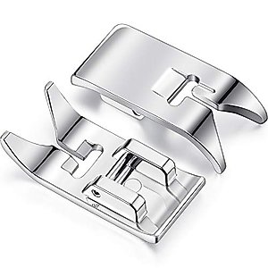 2 Pieces Sewing Machine Presser Foot Straight Stitch Foot Universal General Purpose Zig Zag Foot for Most Sewing Machines Domestic Low Shank Sewing Machines (2 Pieces)