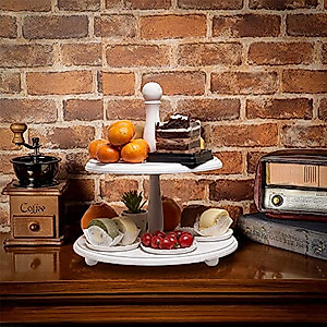 Defined Deco Two Tiered Tray Wooden Tiered Serving Tray Farmhouse Tiered Tray Stand with Tiered Tray Décor Signs for Wedding Decor and Rustic Farmhouse Décor, Set of 3