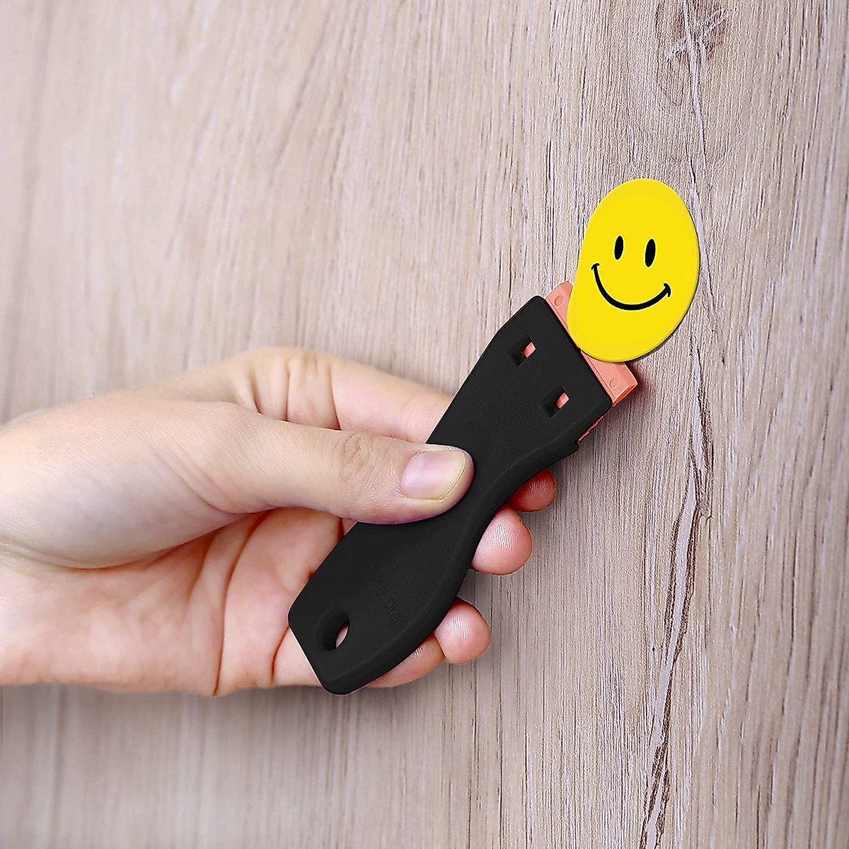 CANOPUS (Black) Glass Scraper, Plastic Scraper, Double Edge Plastic Razor Scraper with 10 Pcs Blades for Removing Labels, Glue, Paint Stickers and Decals