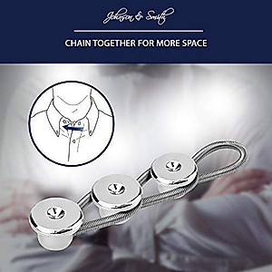 Johnson & Smith Collar Extenders/Neck Extender/Wonder Button for 1/2 Size Expansion of Men Dress Shirts, 5 +1 Pack, 3/8"
