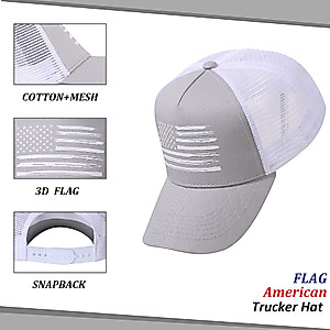 VIONLAN Baseball Cap American Flag Trucker Hat for Men Women 3D Embossed Logo Adjustable Outdoor Mesh Snapback Hat