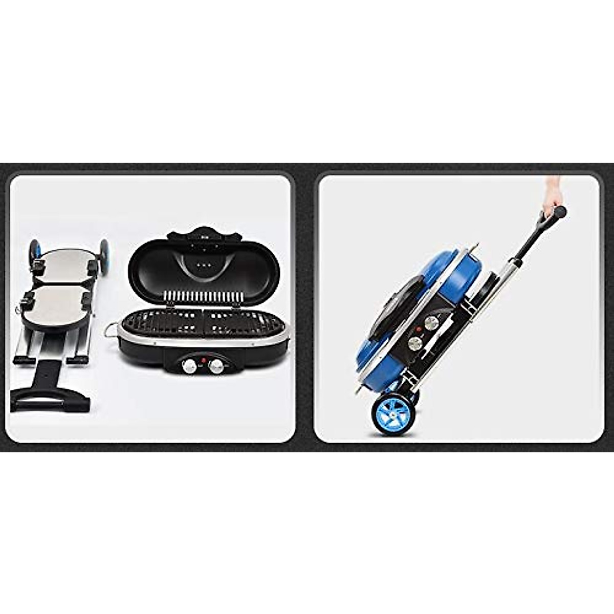 TONPOP Integrated Portable Trolley BBQ Grill Outdoor Camping Barbecue Grill Gas Stove Kebab Grill Camping Grill