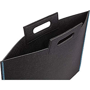 Itoya ProFolio Midtown Bag 14x21 - Black Artist Portfolio Carrier with Blue Stitching - Stylish Portfolio Folder for Artwork and Art Portfolios - Portable Art Portfolio Bag and Art Carrying Case
