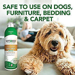 Vet's Best Flea and Tick Easy Spray | Flea Treatment for Dogs and Home |Plant-Based Formula | 6.3 Ounces