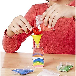 Liberty Imports Create Your Own Sand Art Kit DIY Arts and Crafts Activity - Includes 1 Glow Sand, 5 Sand Art Bottles, 5 Bright Sand Colors, Designing Tool & More