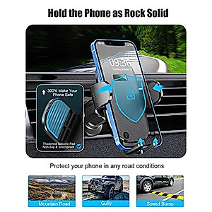 Ruiwwo Phone Mount for Car, Hands Free Cell Phone Holder Car, [Upgraded Vent Clip] Universal Air Vent Car Phone Holder Mount Compatible with iPhone 14 Pro Max/13 Pro/12/11, Samsung Galaxy S20/Note 10