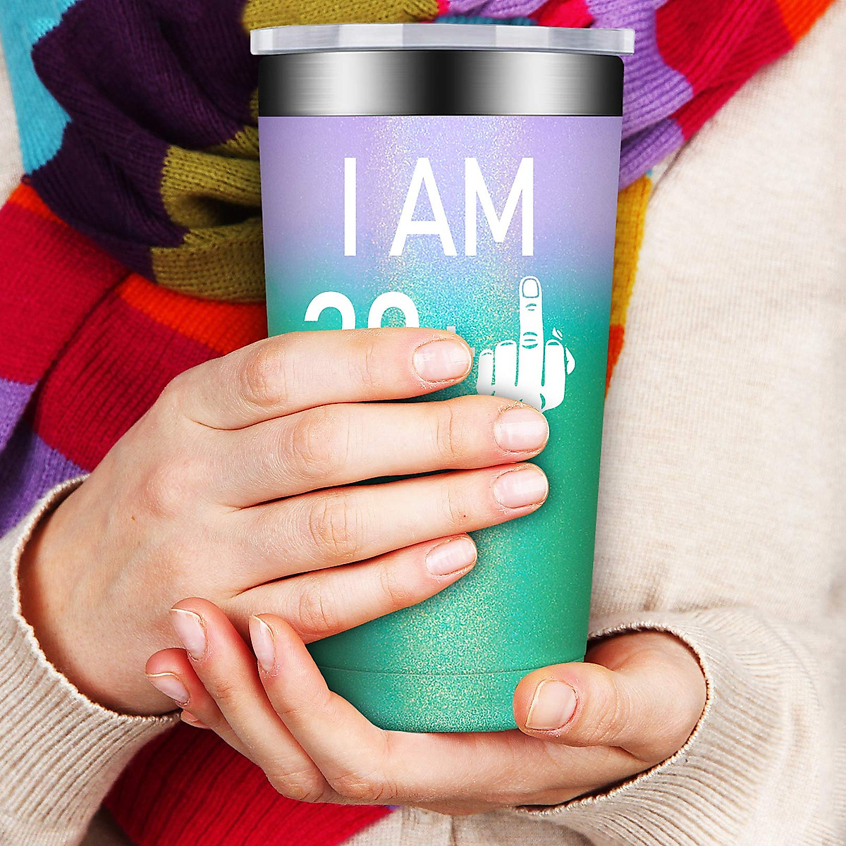 BIRGILT 40th Birthday Gifts for Women Men - Funny Gifts for Best Friends Wife Mom Husband - Tumbler Cup