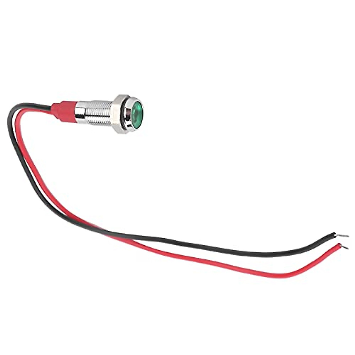 1 PC 6mm LED Metal Indicator Adjustable Cake Scraper, Flower Silicone MoldLight 6V 1A Waterproof Lamp LED Lights Emitting Diodes for Pilot Car Truck Boat with Wire (Green)