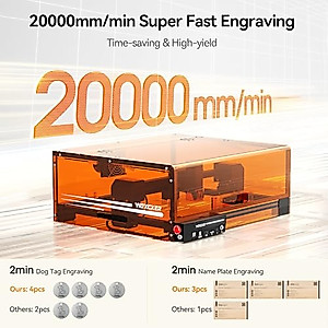 Laser Engraving Machine, Woxcker L2 MAX 5.5W Enclosure Laser Engraver, CNC Engraving Machine 0.01mm High Precision Laser Engraving and Cutting for Wood Metal Glass Suitable for Beginners