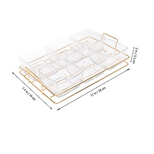 VILLFUL 1 Set Divided Fruit Plate Fruit Tray Candy Tray Appetizer Tray Container with Lid Hot Cocoa Bar Seasoning Jars Serving Dishes Fruit Serving Tray Grid Fruit Dish Dried Fruit Plate