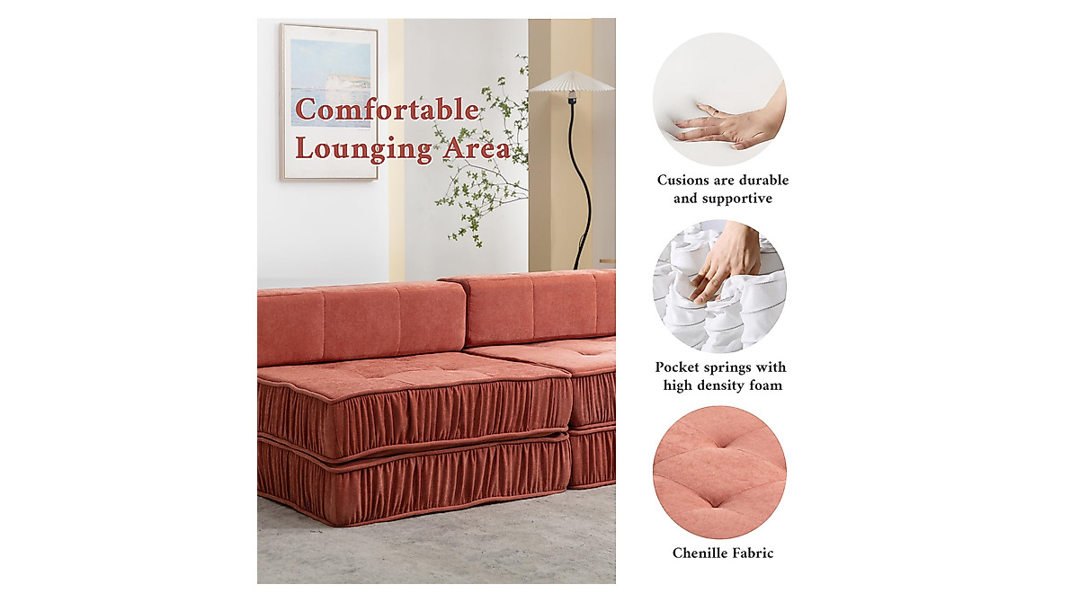ROCKINGRUN Folding Sofa Bed: Convertible Couch for Small Spaces