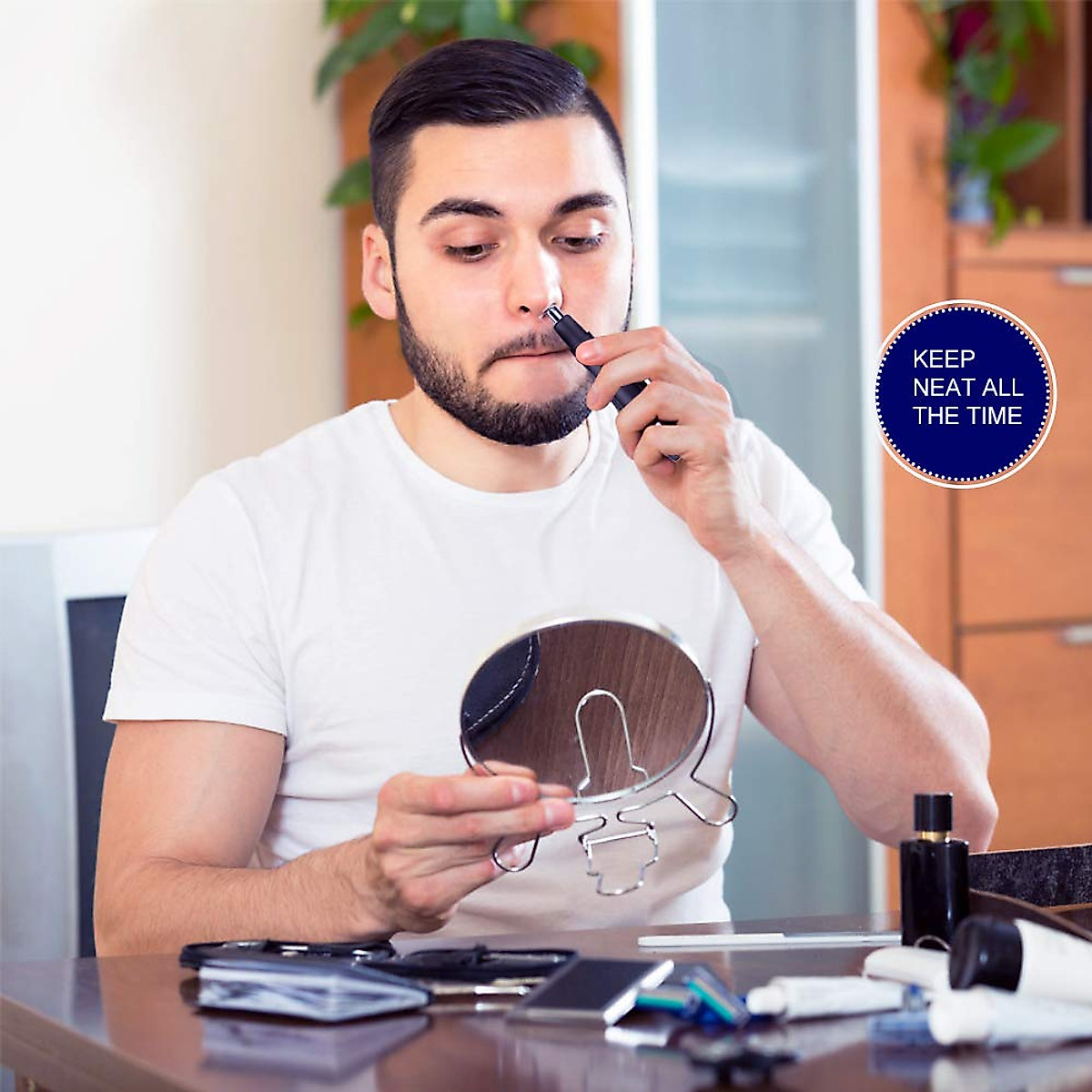 Kordain Unisex-Adults Professional Painless Eyebrow Hair Trimmer, Electric Waterproof Facial Hair Remover with Dual Blades for Easy Cleansing