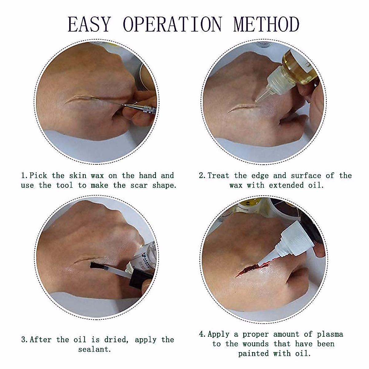 Mysense Scar Wax Kit SFX Make Up Special Effects Fake Molding Wound Skin Wax Body Paint Halloween Set Fake Nose Stage Zombie Cosplay Costume SFX Makeup with Spatula,1.4Oz(40g)