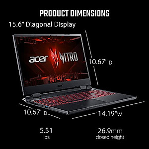 Acer Nitro 5 AN515-58-525P Gaming Laptop | Intel Core i5-12500H | NVIDIA GeForce RTX 3050 Laptop GPU | 15.6" FHD 144Hz IPS Display | 8GB DDR4 | 512GB PCIe Gen 4 SSD | Killer Wi-Fi 6 | Backlit Keyboard