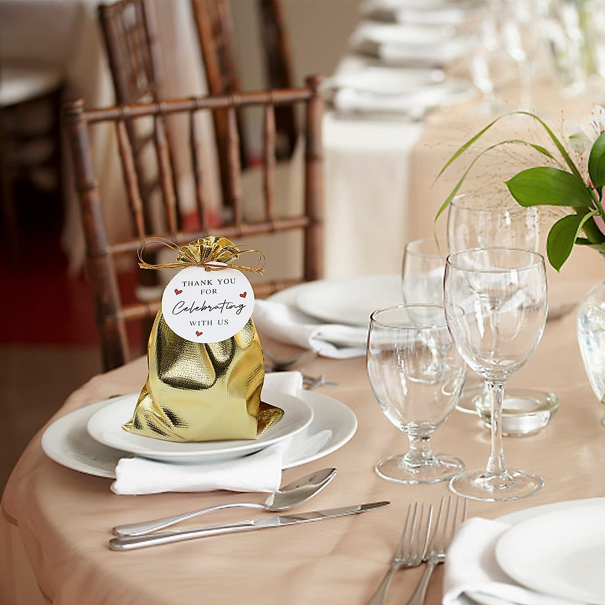 BEAVOING Pack of 100 4"x 6" Heavy Duty Gold Drawstring Organza Jewelry Pouches Wedding Party Christmas Favor Gift Candy Chocolate Bags