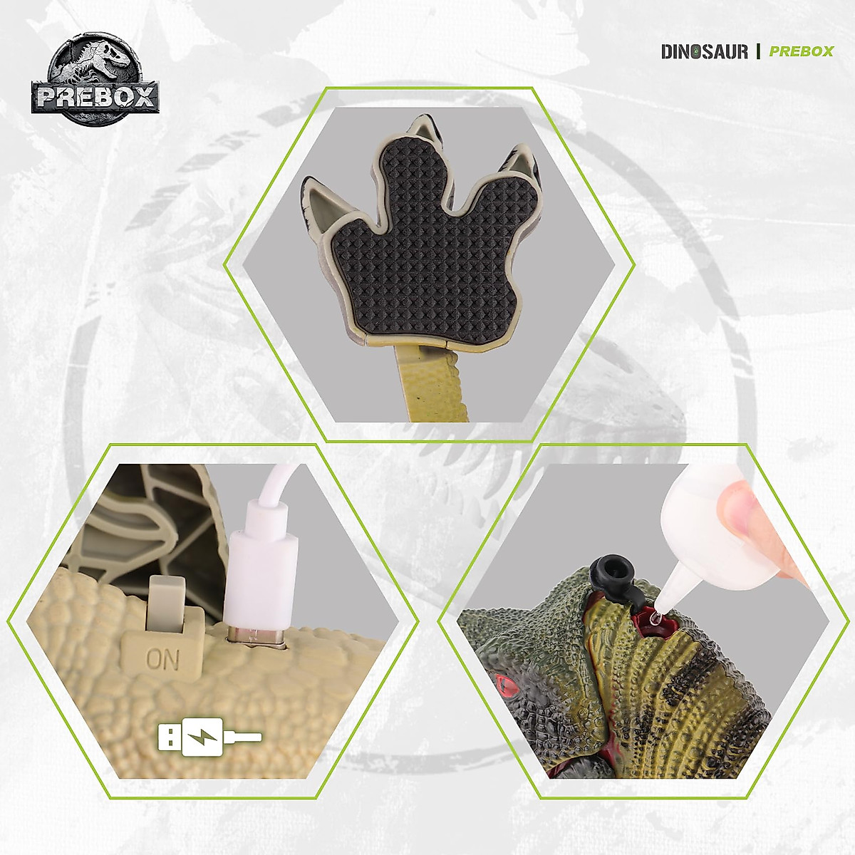 PREBOX Remote Control Dinosaur for Boys 4-7 - Rc Robot Dino Toys for Kids 3-5 8-12,Christmas Birthday Gifts for Boys Age 5-7 Year Old