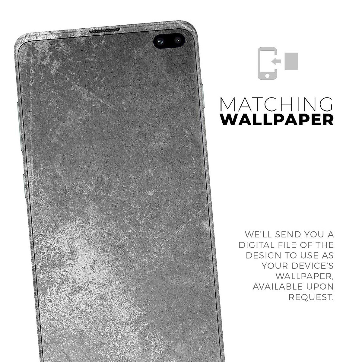 DesignSkinz Distressed Silver Texture v2 Protective Vinyl Decal Wrap Skin Cover Compatible with The Samsung Galaxy S20 (Screen Trim & Back Glass Skin)