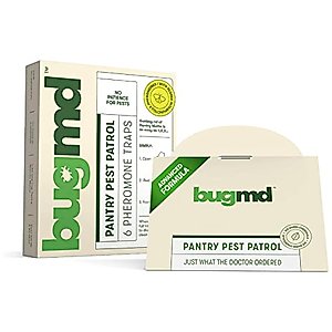 BugMD Pantry Pest Patrol (6 Count) - Moth Traps for Kitchen, Pantry Moth Trap, Bug Trap, Moth Traps for House Pantry, Get Rid of Pantry Moth, Kitchen Moth Trap Killer
