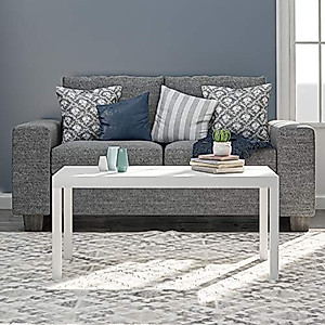 Ameriwood Home Parsons Modern Coffee Table, White