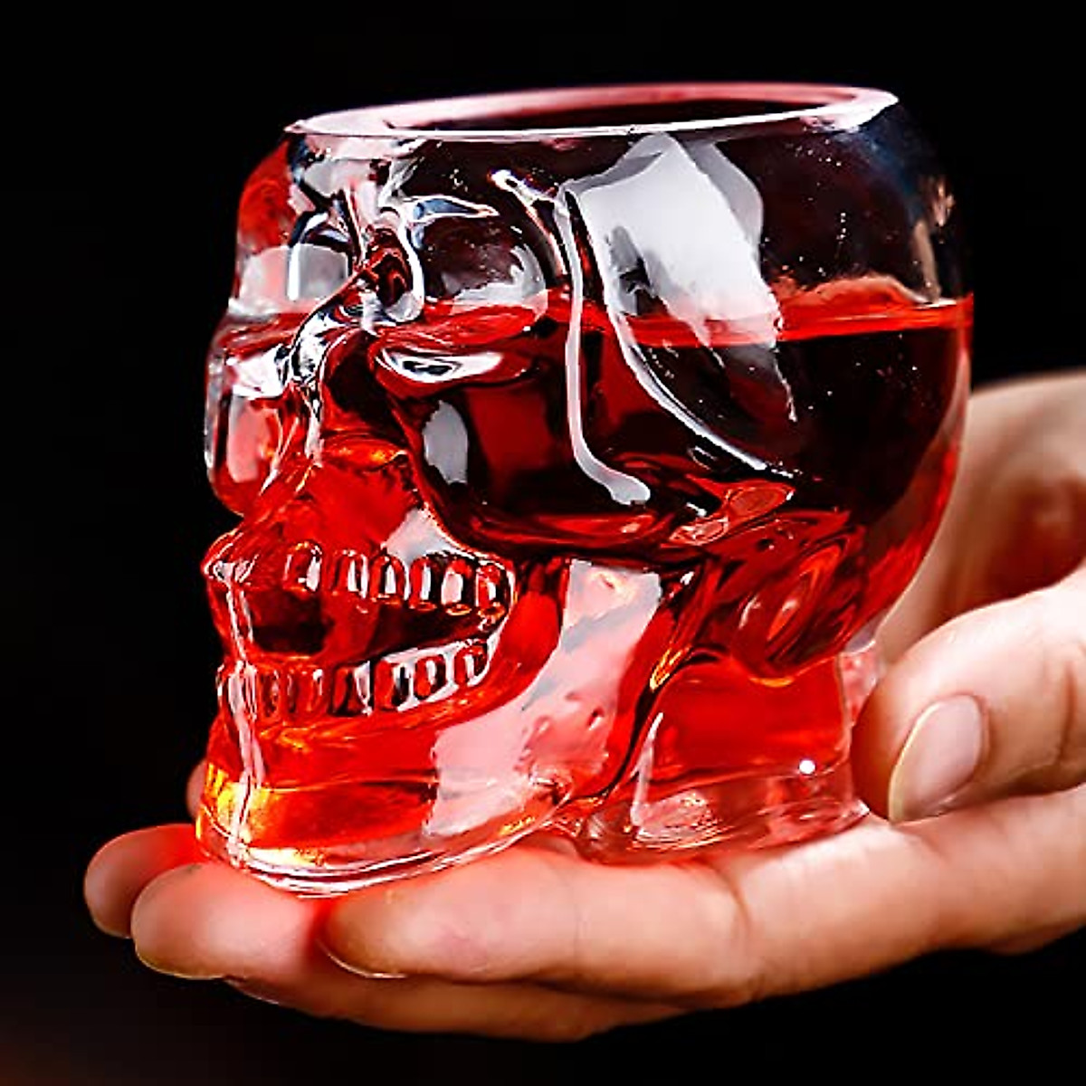 350ML Skull Glass Wine Glass Skull Glass Cup Funny Large Glasses Drinking Glass Vodka Spirits Cup Glass, Halloween Decorations Gifts Halloween Themed Party Holiday Gifts New Crystal Skull Cup (1pcs)