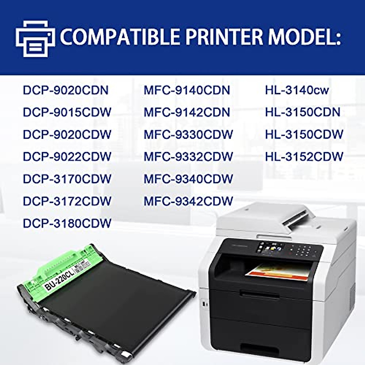 NUCALA BU-220CL High Yield Compatible BU220CL Belt Unit Replacement for Brother HL-3140cw 3150CDN 3152CDW, DCP-9020CDN 9015CDW 9020CDW 9022CDW, MFC-9140CDN 9142CDN 9332CDW Printer Unit (1-Pack)