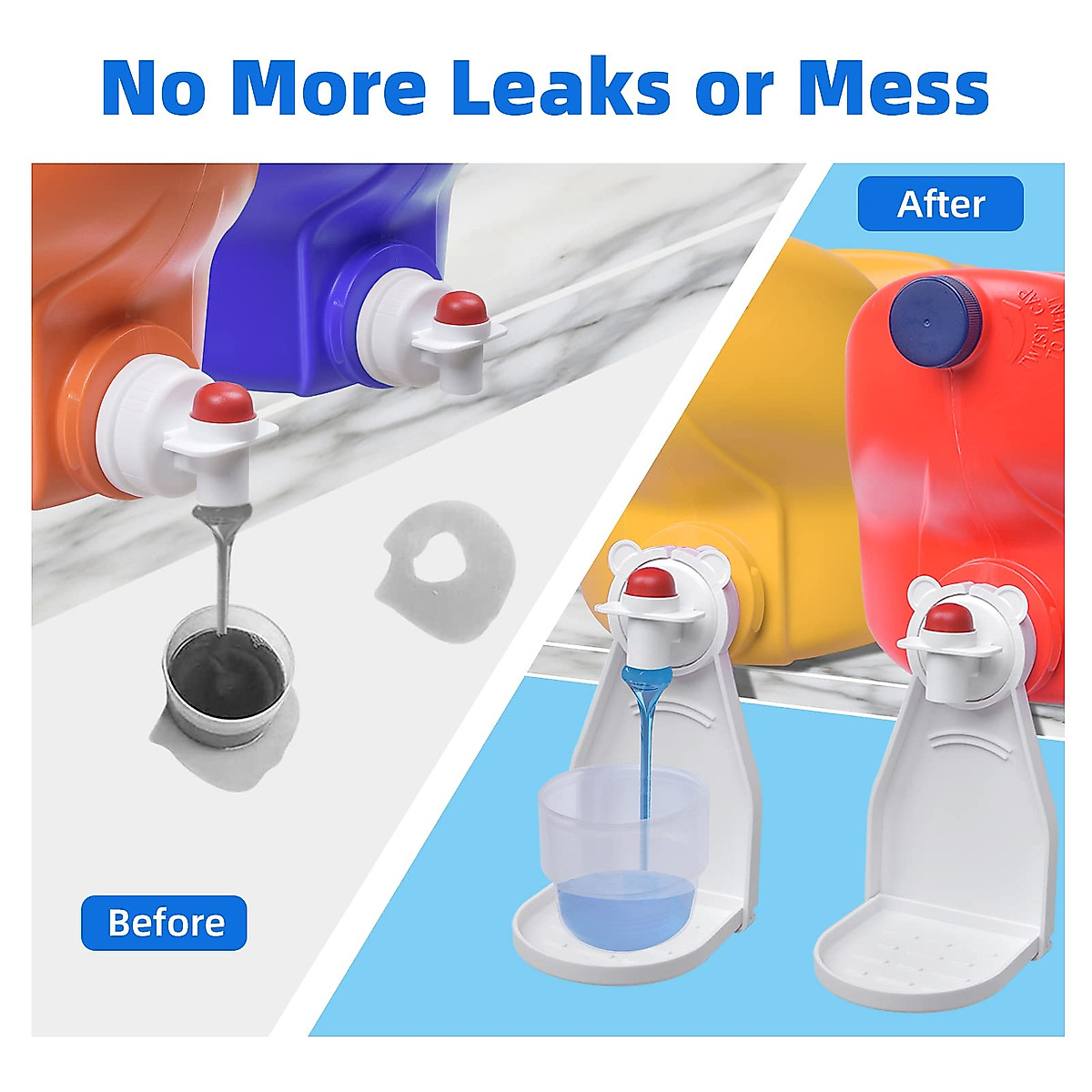 Laundry Detergent Cup Holder [2 Pack] Detergent Drip Catcher for Laundry Room Organizer. No More Mess or Leaks