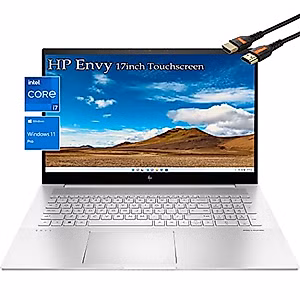 HP Laptops 17inch Touchscreen Envy Laptop| Windows11 Pro| Intel Core i7-1255U 10Core| Backlit Keyboard| Thunderbolt4 TypeC| Wi-Fi6E| Fingerprint| SD Card Reader| HDMICable (64GB RAM | 2TB PCIe SSD)