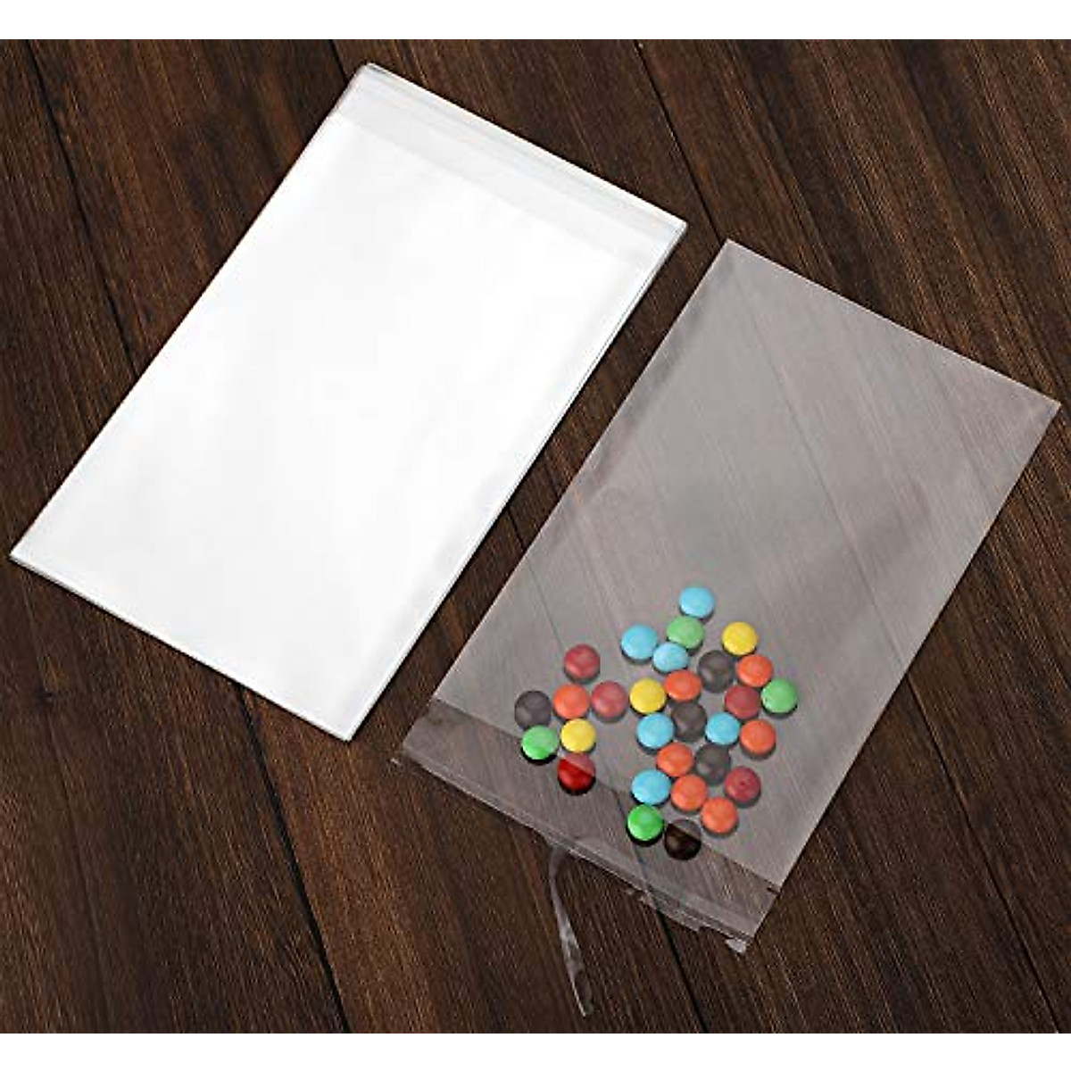 100 pcs Clear 8" x 10"(19.8 * 25cm) Self Seal Cello Cellophane Bags Resealable Poly Bags 1.4 mils OPP Bag for Packaging Clothing, T Shirts, Party Decorative Gift