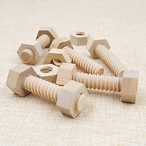 Milageto Wooden Toy Nuts and Bolts Kids Child Baby Preschool