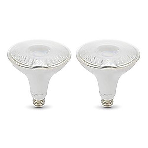 Amazon Basics PAR38 Dusk to Dawn Sensor LED Light Bulb, 120 Watt Equivalent, Energy Efficient 14W, E26 Standard Base, Daylight White 5000K, Non-Dimmable, 10,000 Hour Lifetime , 2-Pack
