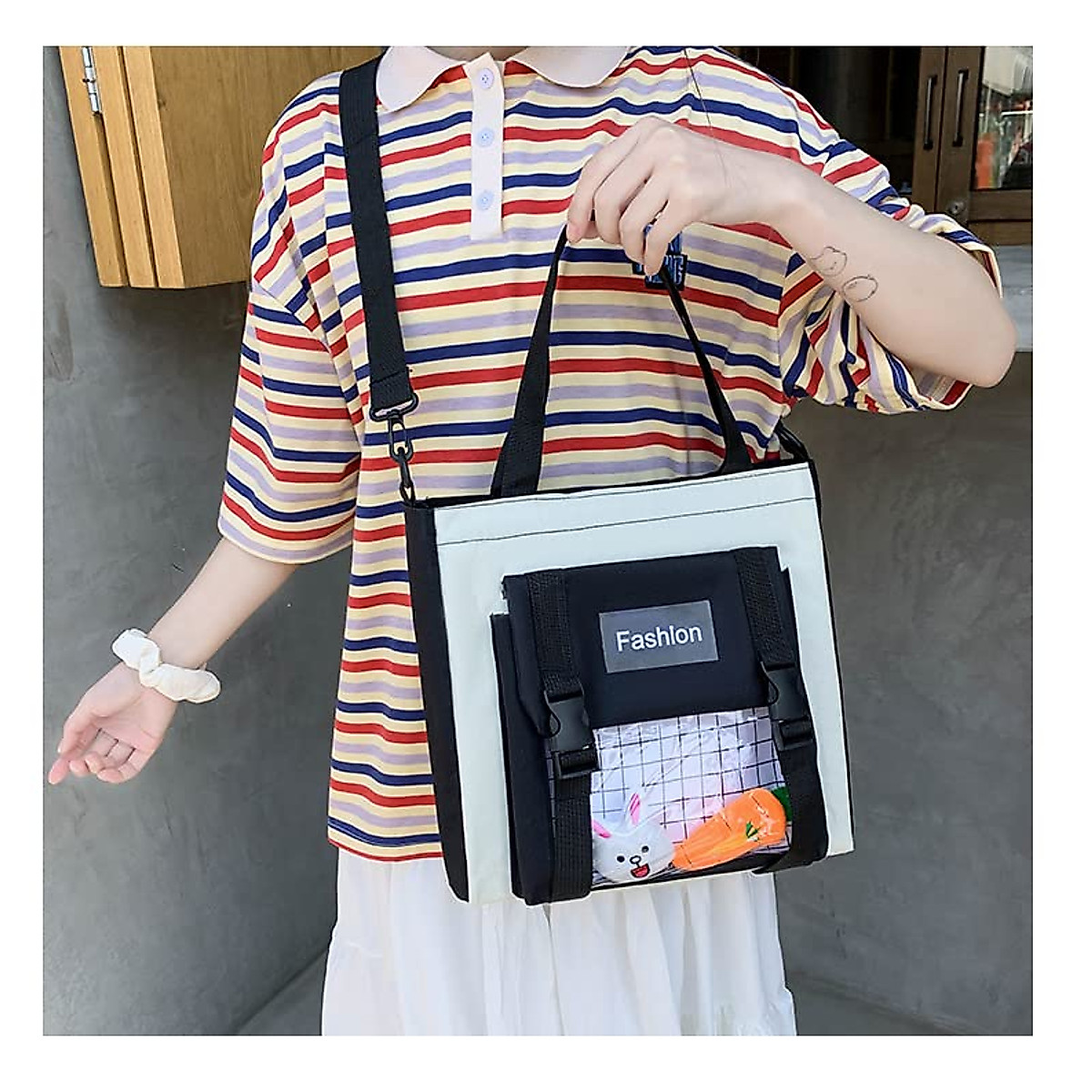 4Pcs Cute Backpack Set with Pins Pandent Kawaii Ita Bags Supplies Bookbag Aesthetic Back to School Stationary Accessories (Blue)