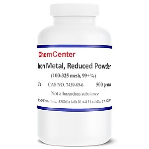 Iron Metal, Powder, 99% min., 100-325 mesh, 500 Grams