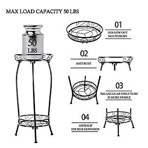 Kavlium Plant Stand Indoor Outdoor 2 Tier 27.1 inch Multiple Plant Rack