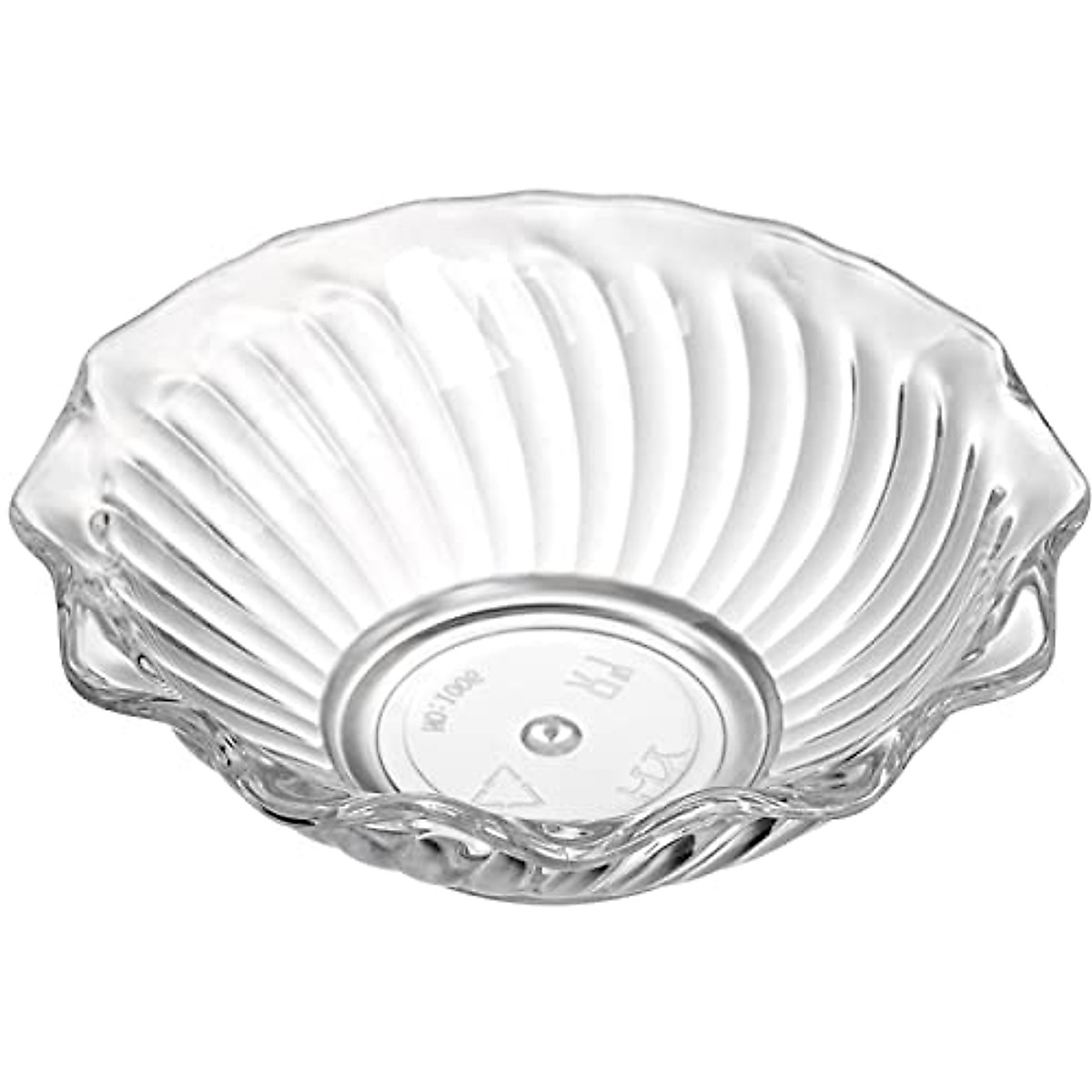 Elsjoy Set of 12 Plastic Dessert Bowls, 7 Oz Clear Small Plastic Bowls Mini Snack Bowl, 4.7 Inch Stackable Serving Bowls for Ice Cream, Candy, Nut, Fruits, Flower Shape