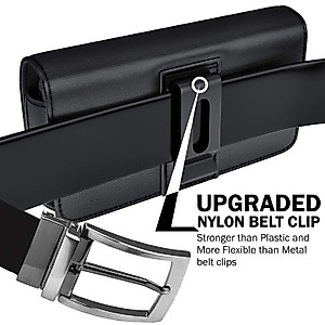 DeBin Holster for iPhone 15 Pro Max Plus, 14 Pro Max 13 Pro max 12 Pro Max 11 Pro Max, Xs Max, 8 Plus, 7 Plus Cell Phone Belt Holder Case with Clip ID Card Pouch Cover (Fits Phone with Case on) Large