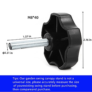 Garden Swing Plastic Fittings 2Pcs,Porch Patio Swing Frame Parts,Outdoor Patio Swings Canopy Replacement Plastic Fittings to Attach Canopy Frame to Swings (QQPJ-A)