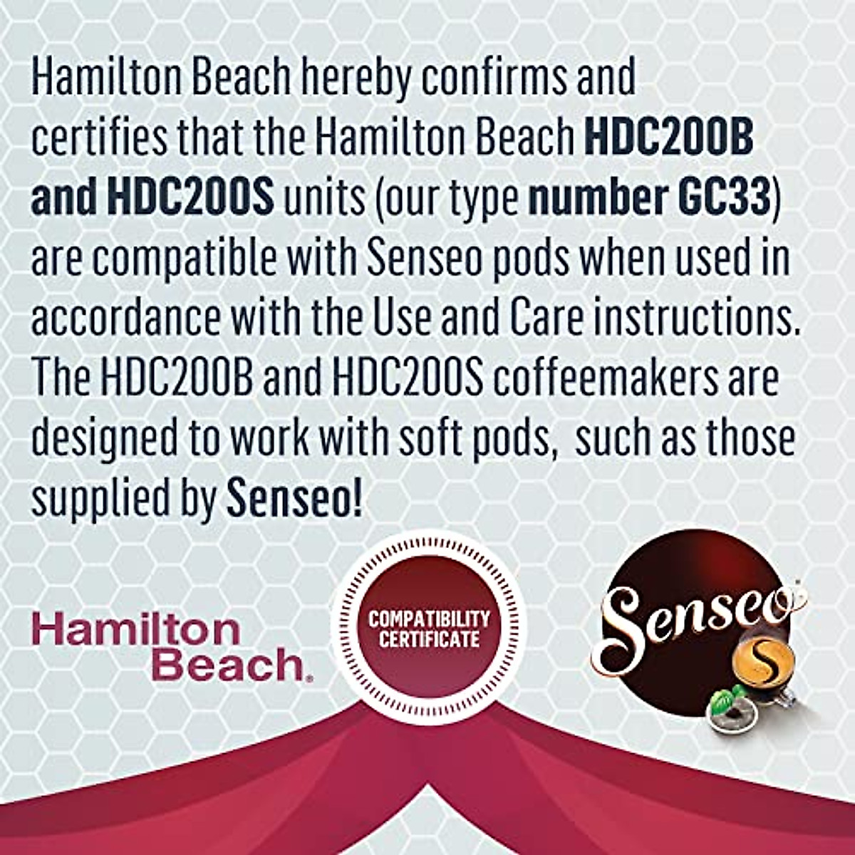 Senseo Hamilton Beach Commercial HDC200B Coffee Brewer 1 Cup Pod Coffeemaker and 64 Coffee Pods Medium Roast Classic, Black Single Hospitality 3-Minute Brew Time