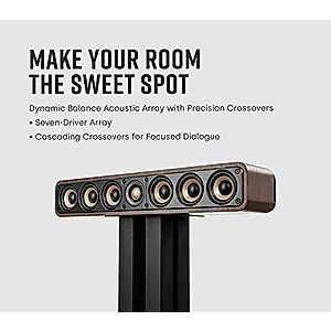 Polk Signature Elite ES35 Slim Center Channel Speaker - Hi-Res Audio Certified, Dolby Atmos & DTS:X Compatible, 1" Tweeter & (6) 3" Woofers, Dual Power Port for Effortless Bass, Stunning Black