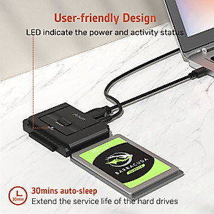 Alxum USB 3.0 to IDE SATA Converter, for Universal 2.5 & 3.5 inches SATA HDD SDD & IDE HDD Drives, Hard Drive Adapter with 12V 2A Power Adapter and USB 3.0 Cable (Type C)
