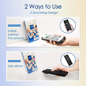 NADAMOO 2D Wireless Barcode Scanner Bluetooth Compatible, with Adjustable Back Clip CMOS Bar Code Scanner for 1D 2D QR PDF417 Code, Work with Windows, Mac, Android, iOS - 1,000,000 Pixels