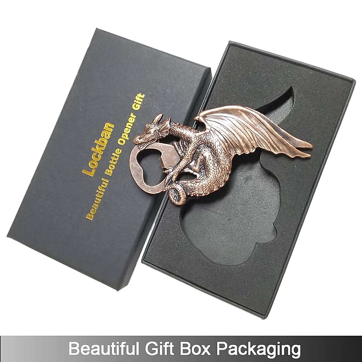 Lockban Dragon Bottle Opener Gothic Dragon Style Metal Beer Bartender Bottle Opener for Men Dad Boyfriend Gift Bar Party Game