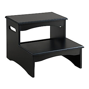 Kings Brand Furniture - Courtney Black Finish Wood Bedroom Step Stool