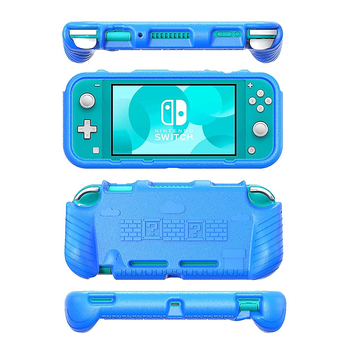 LORDTEC Kids Protective Case for Nintendo Switch Lite Grip Case with 6 Game Card Slots, Protective Cover with Comfort Ergonomic Grip Design,Shock-Absorption and Anti-Scratch Design (Blue)