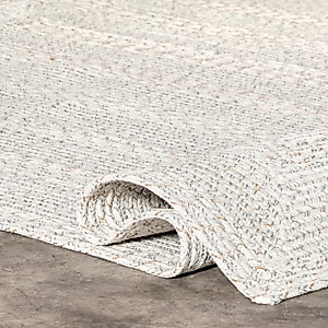 nuLOOM Rowan Braided Texture Indoor/Outdoor Area Rug, 7' 6" x 9' 6" Oval, Ivory