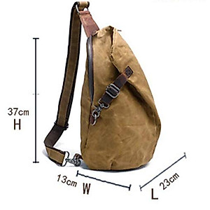 Lmagice Men's Sling Backpack Waxed Canvas Crossbody Bag Casual Daypacks, One Size