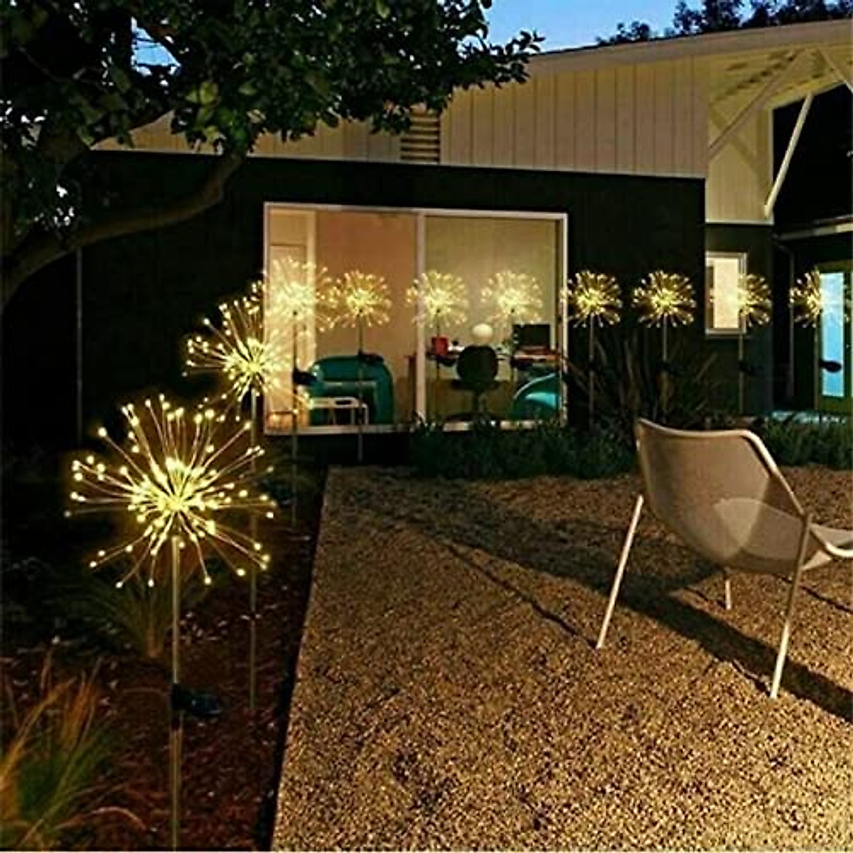Onlyliua Solar Decoration Lights, Garden Pile Lights, 90 LED Sparklers String Lights for Yard P𝚊thw𝚊y Decorations Valentines Day Decor(Shape Can Be Changed Manually)