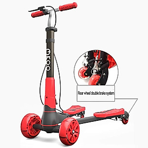Ygqtbc Scooter for Kids, Kick Scooter with 3 Wheel Scooter for Toddlers Girls & Boys, Safe Lean to Steer with PU Flashing Wheels for Foldable, Adjustable Handles & Lightweight Construction